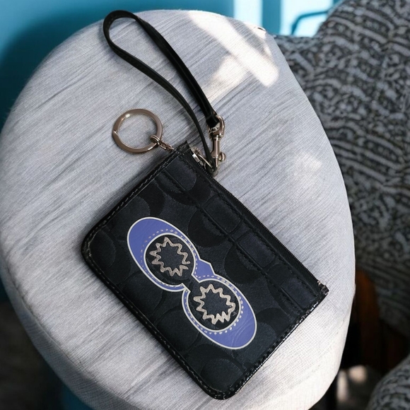 Coach | Bags | Coach Signature Applique Black And Multicolor Skinny ...
